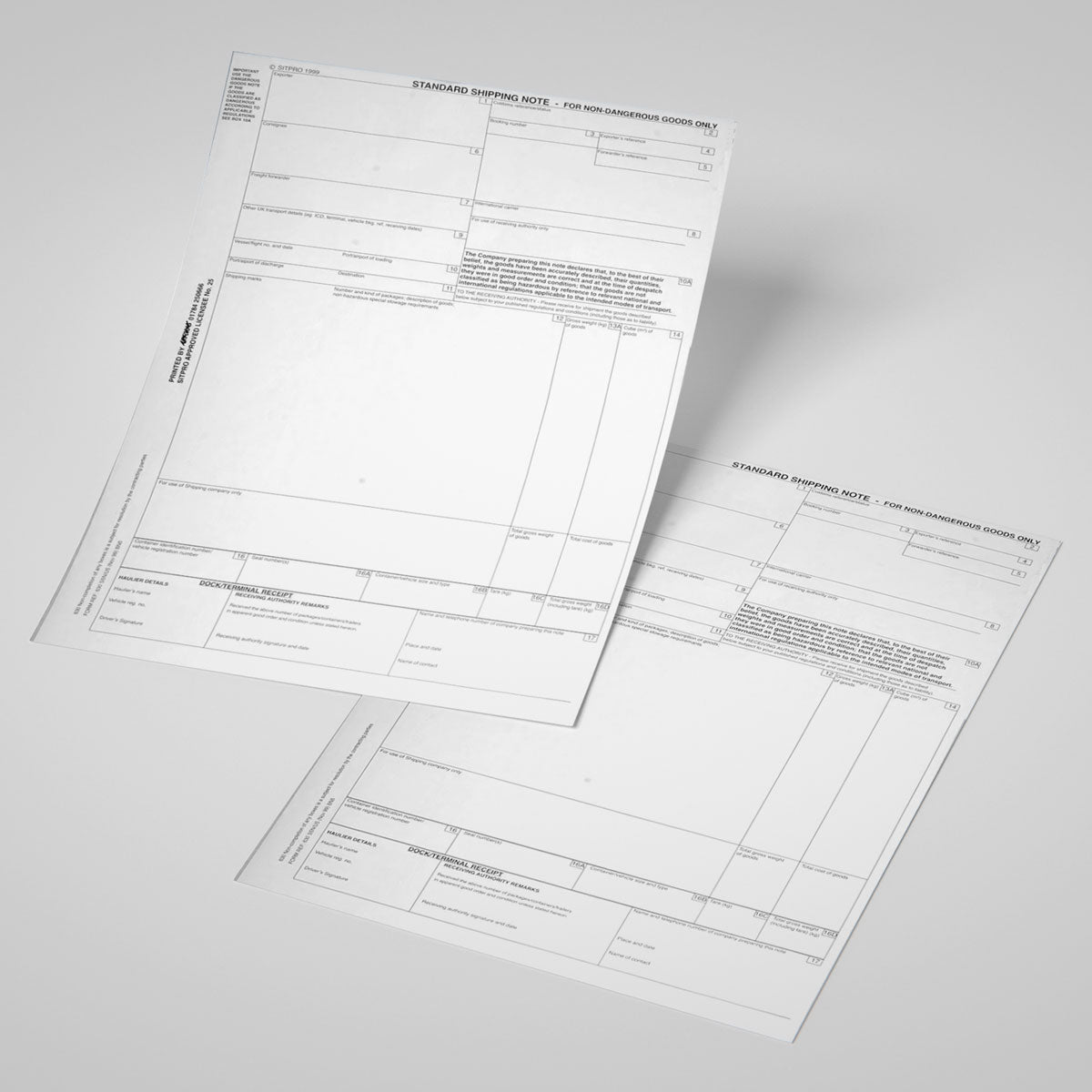 Standard Shipping Notes – Airforms Ltd