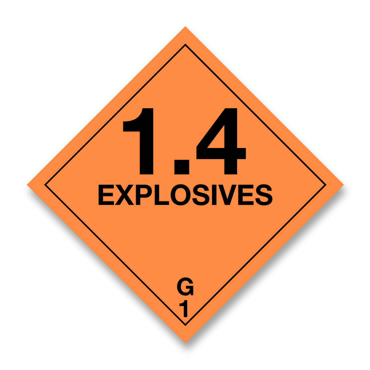 V1.4G Hazard Label - Class 1 Explosive 1.4G - 100mm x 100mm - Rolls of ...