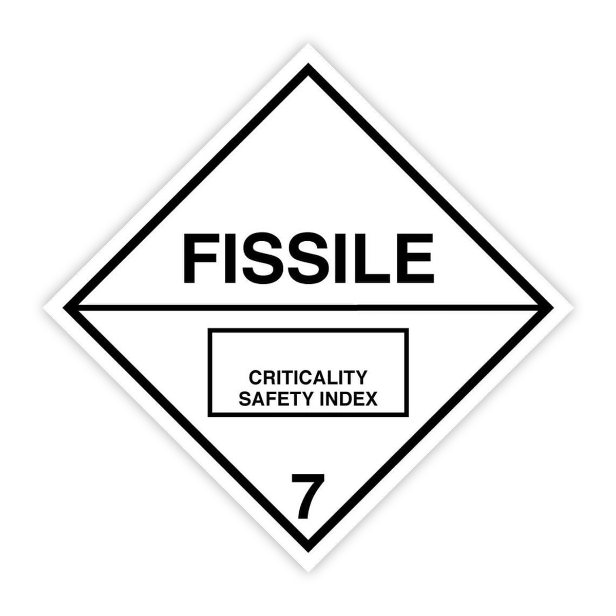 Code CT7F Placard/Container Label 250mm x 250mm Class 7 Fissile ...